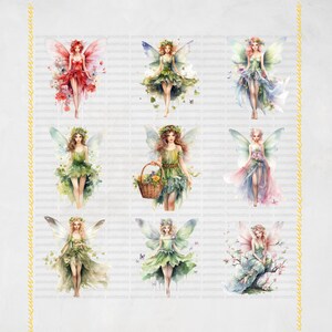 Watercolor Spring Fairies Clipart Bundle, Floral Images, Butterfly Wing ...