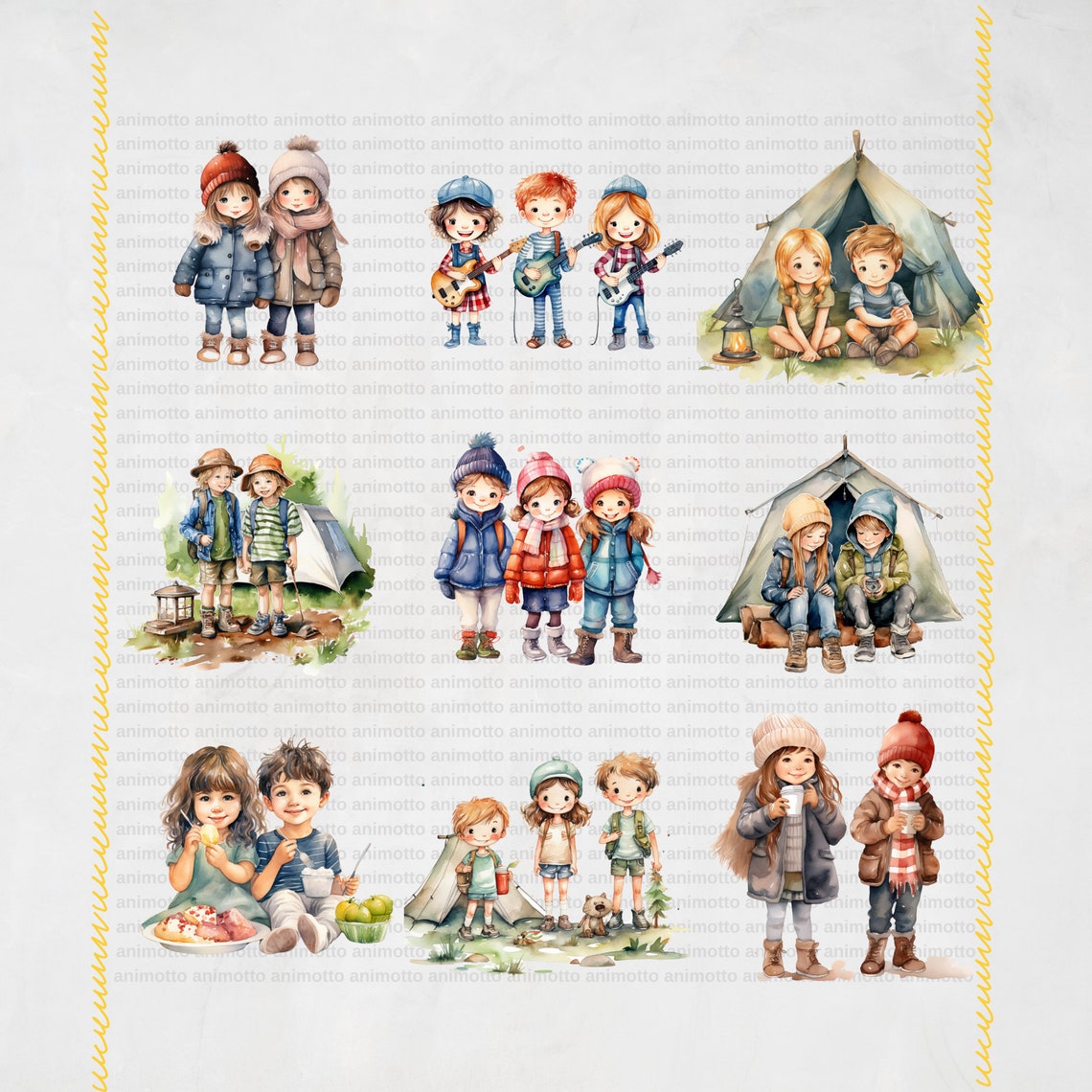 Watercolor Kids Clipart Bundle, Painted Boys and Girls Clipart Set ...