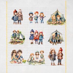 Watercolor Kids Clipart Bundle, Painted Boys and Girls Clipart Set ...