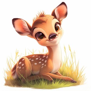 14 Cute Kawaii Baby Fawn Clipart Bundle, Little Fawn Images, Printable ...