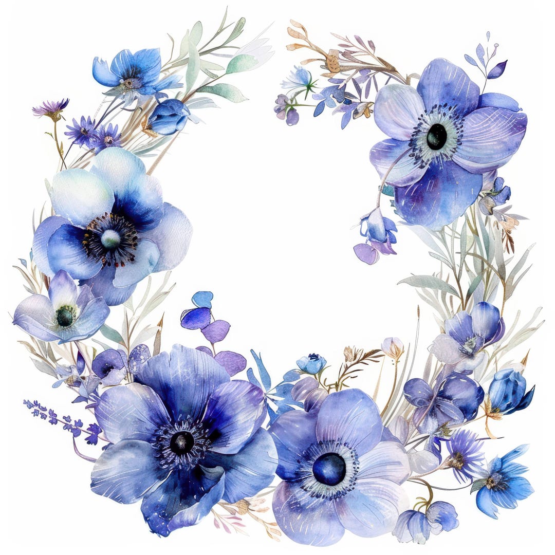 11 Floral Decor Bundle, Flower Border, Floral, Digital Clipart ...