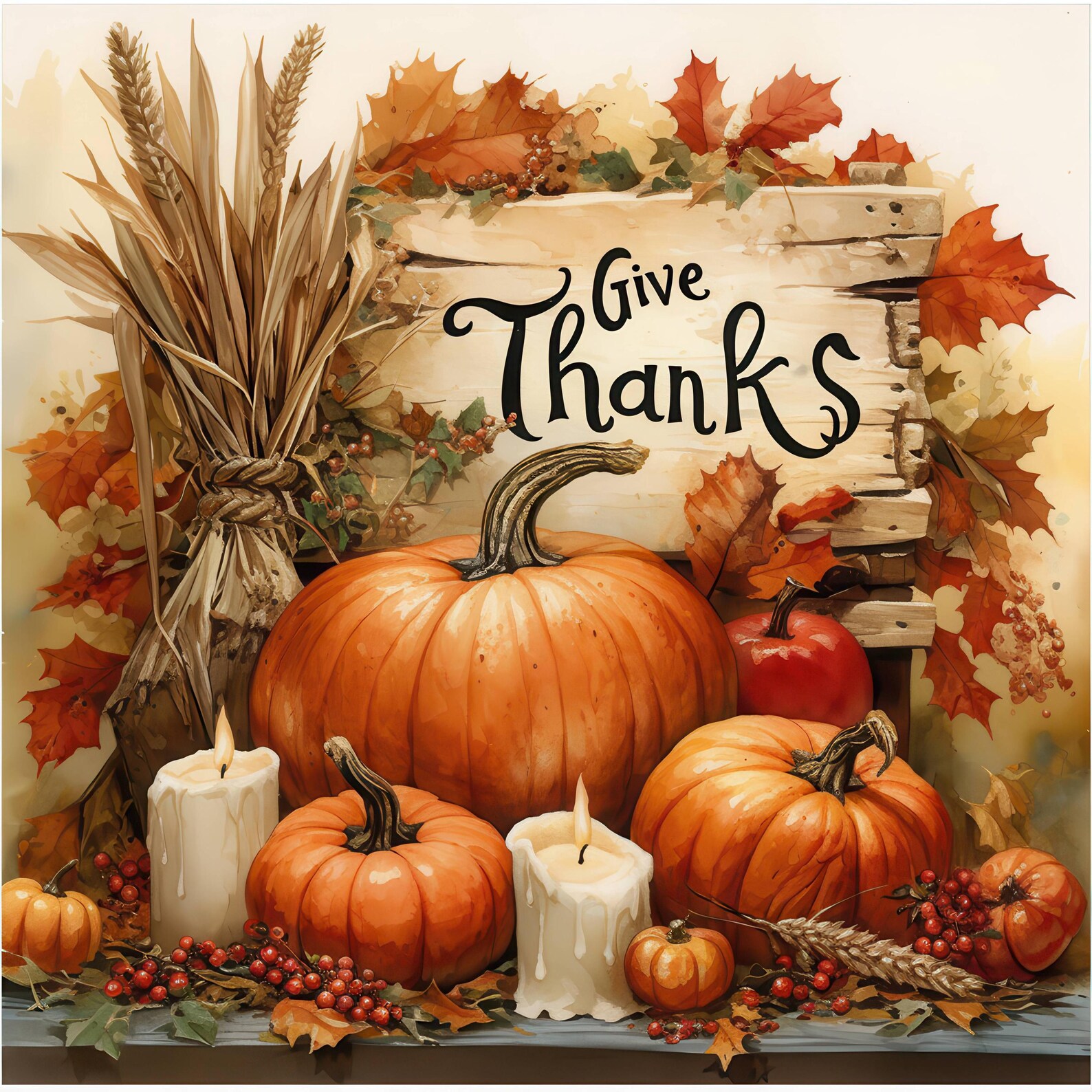 11 Fall Thanksgiving Clipart Bundle, Printable Watercolor Autumn ...