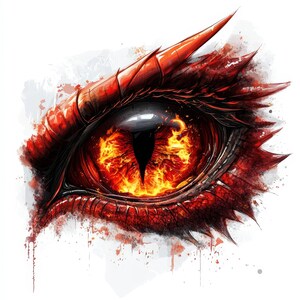 22 Red Fantasy Eyes Clipart Bundle, Printable Watercolor Monster Eyes ...