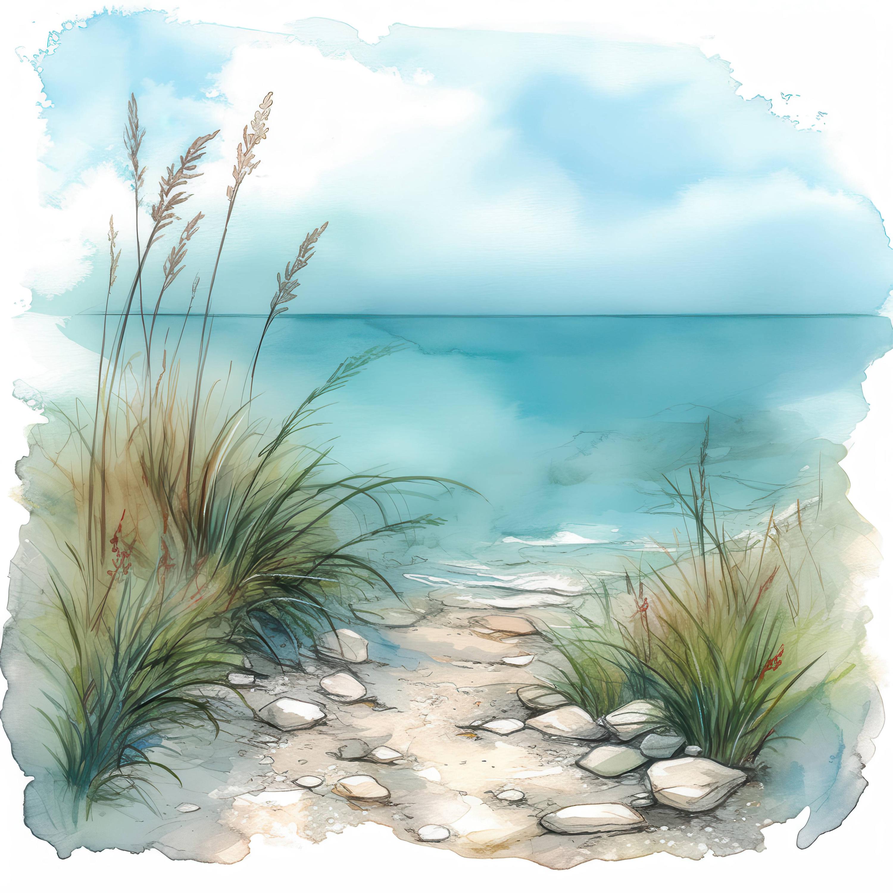9 Teal Lake Graphics Clipart Bundle, Printable Watercolor Lakeshore ...
