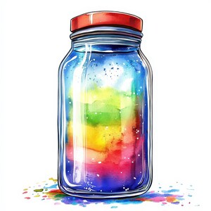 19 Rainbow Jars Clipart Bundle, Rainbow in a Jar Illustrations, High ...