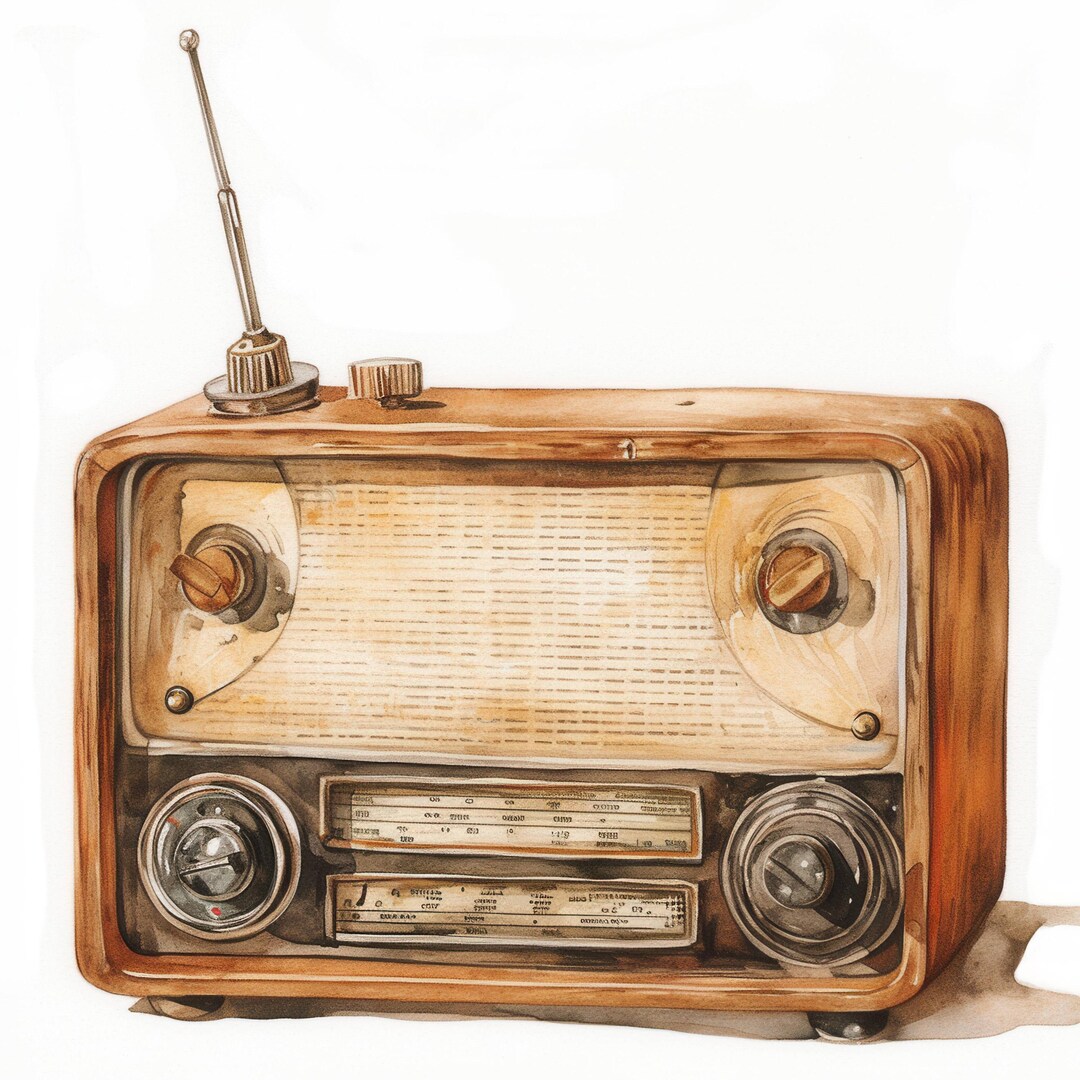 10 Vintage Radio Clipart Bundle, Retro Radio Clipart Image Prints ...