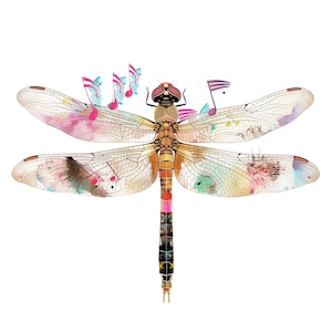 13 Dragonfly Music Notes Clipart Image Bundle, Printable Watercolor ...