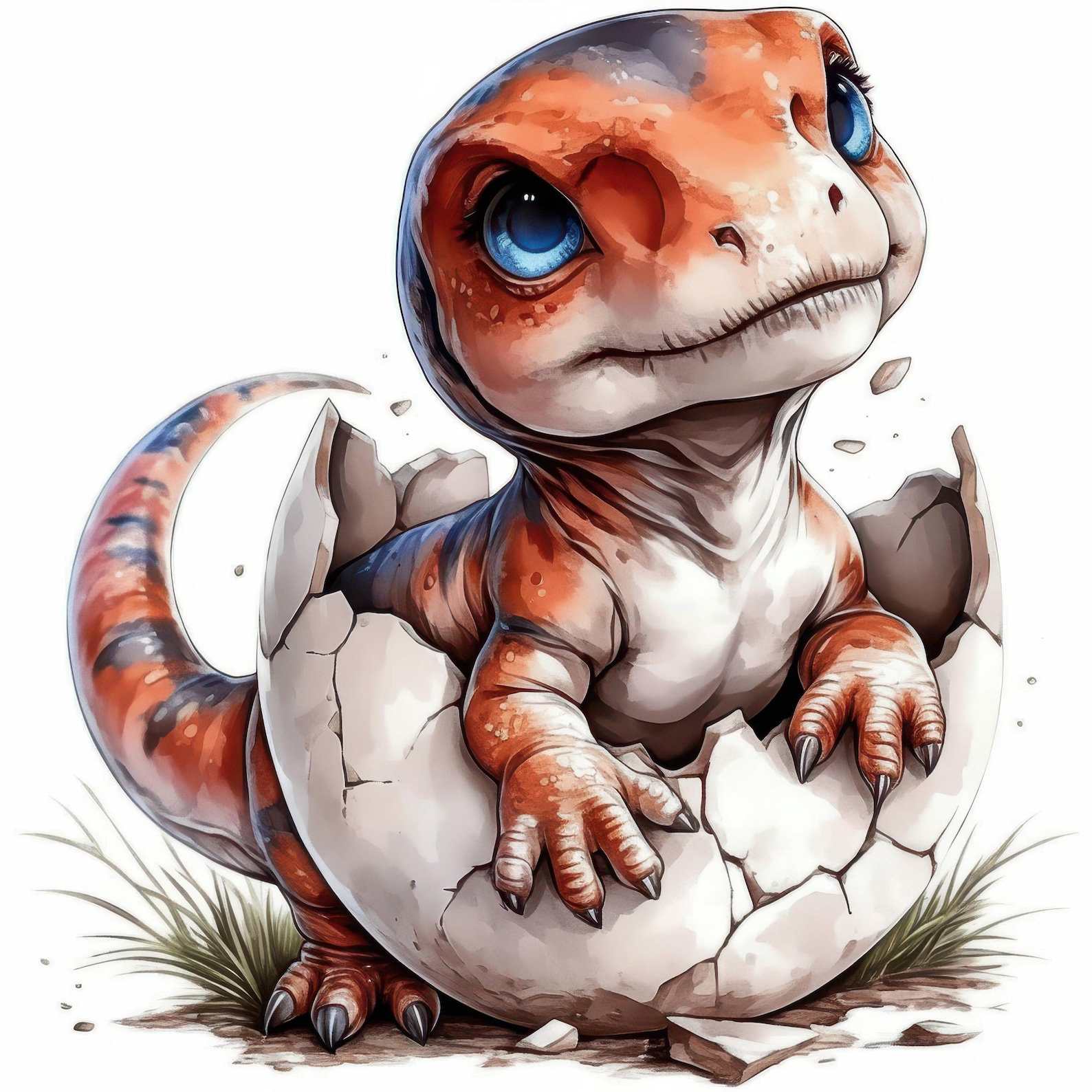Dino Hatching From Egg Clip Art Bundle 13 High Res Watercolor Jpgs Junk ...