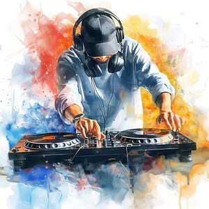 10 Jamming DJ Prints Clipart Bundle, Disco Images Illustrations ...