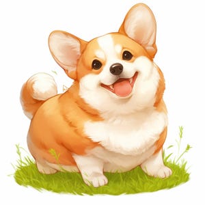 17 Cute Corgi Clipart Bundle, Printable Watercolor Cute Dog Cliparts ...