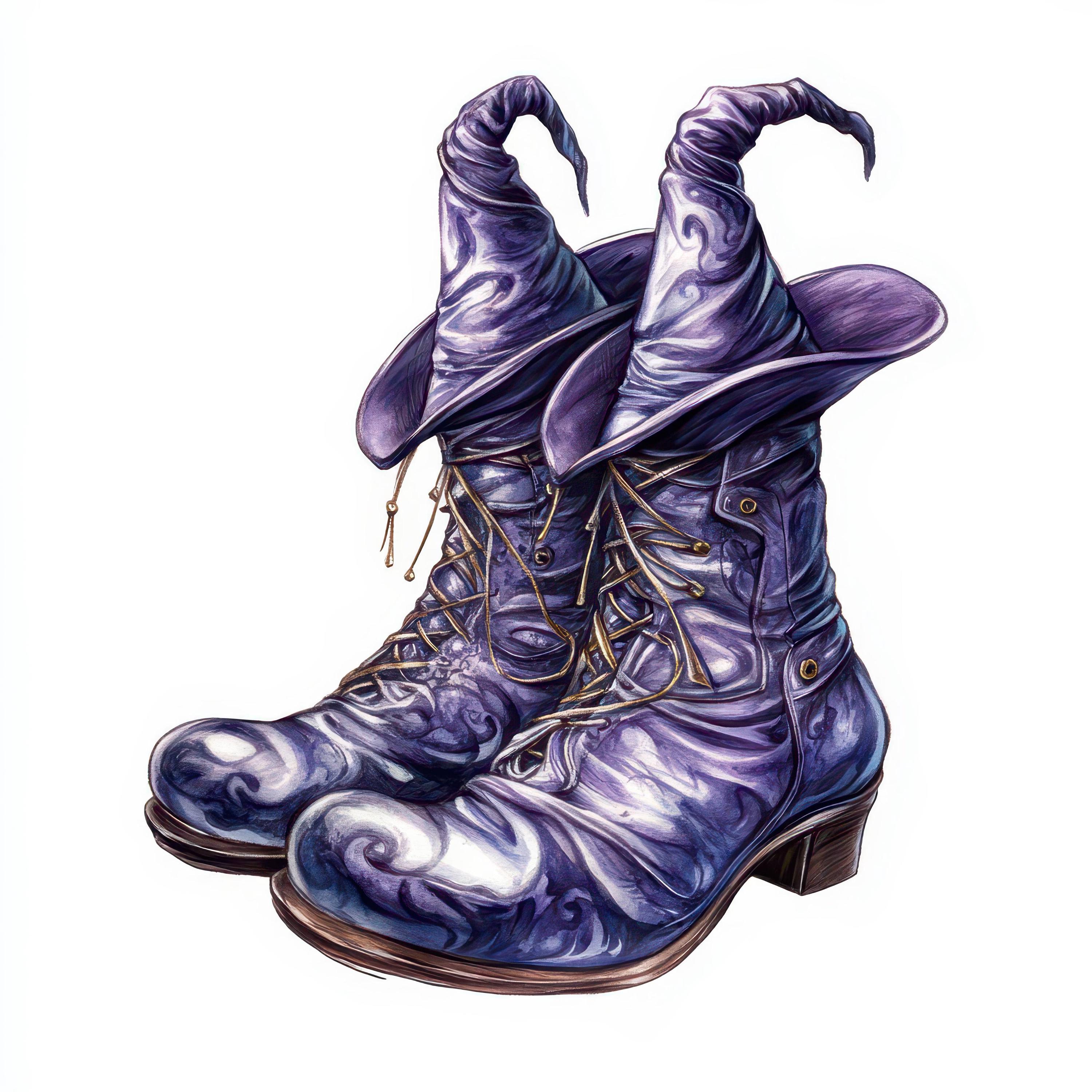 Halloween Witch Shoes Clip Art 11 High Res Watercolor Jpgs Junk ...