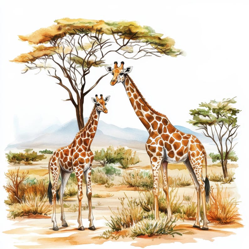 11 African Safari Clipart Bundle, Safari Travel Illustrations ...