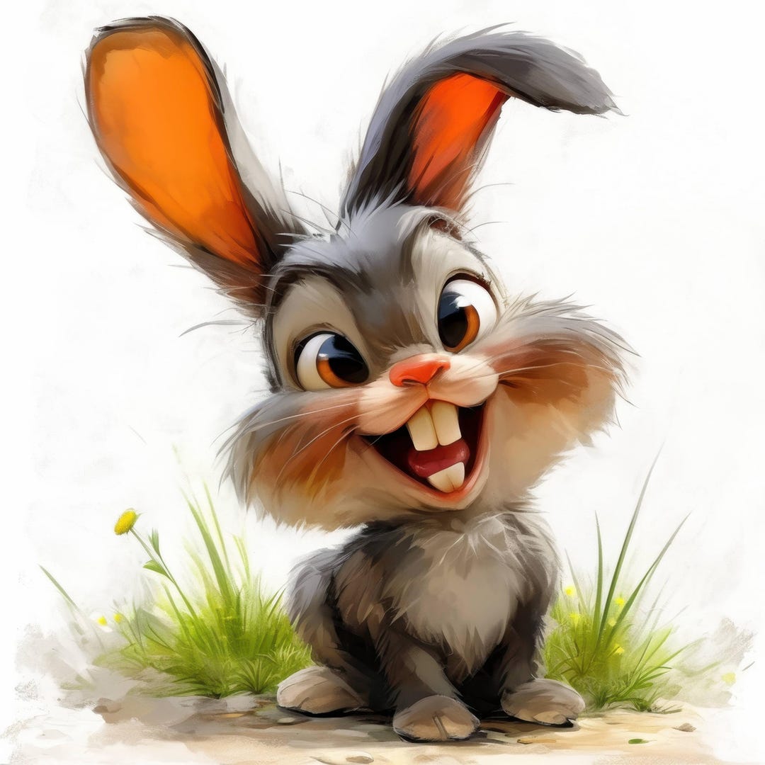 10 Cute Hare Clipart Bundle, Adorable Hare Prints Illustrations ...