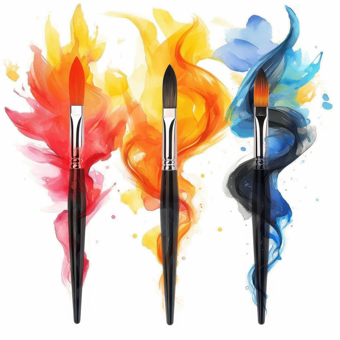 14 Paint Brushes Clipart Bundle, Painting Equipment Illustrations ...