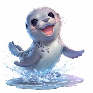 24 Cute Baby Seal Clipart Bundle, Cute Sea Animals Clipart, Animals ...
