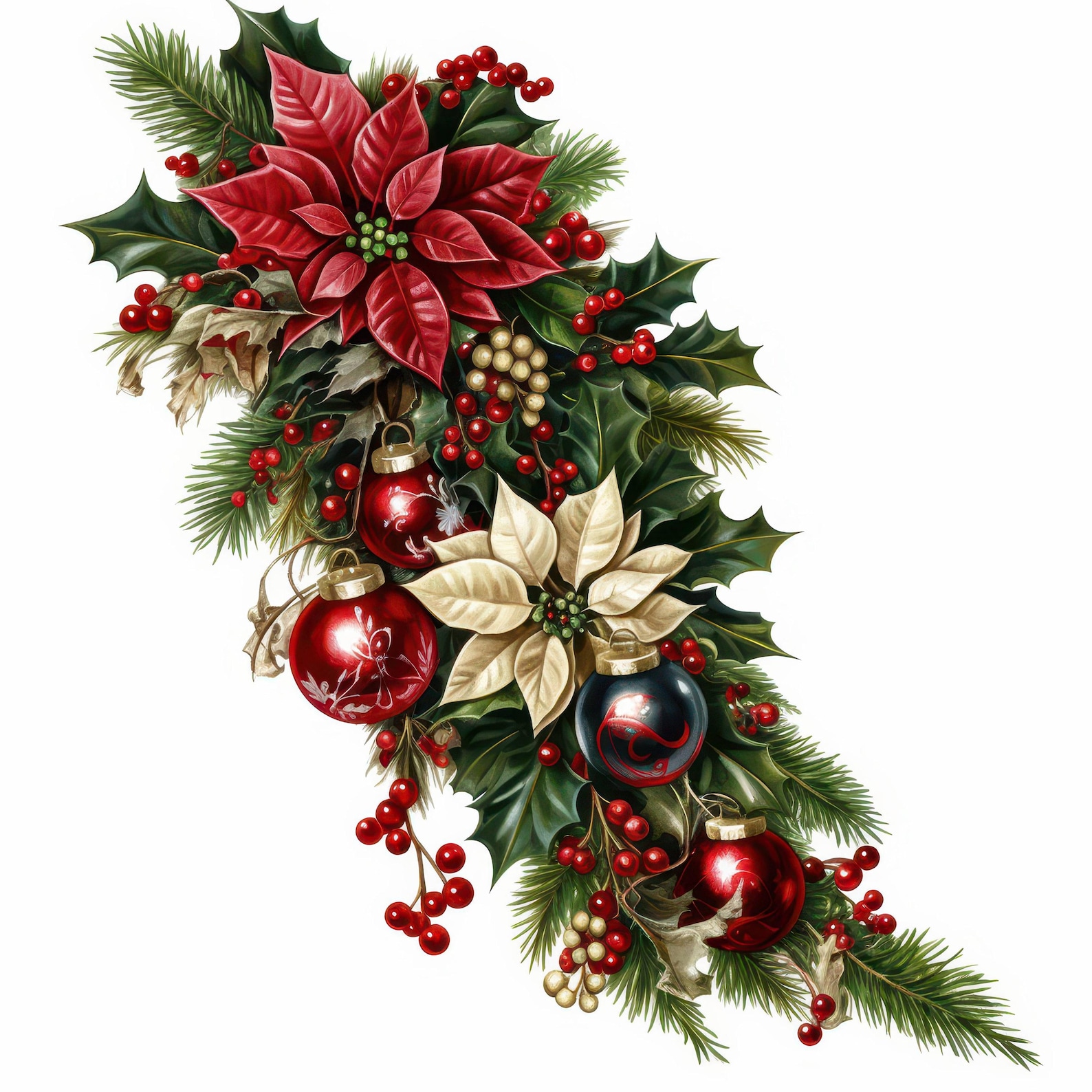 17 kerstranden clipartbundel, afdrukbare aquarel rode kerst clipart ...