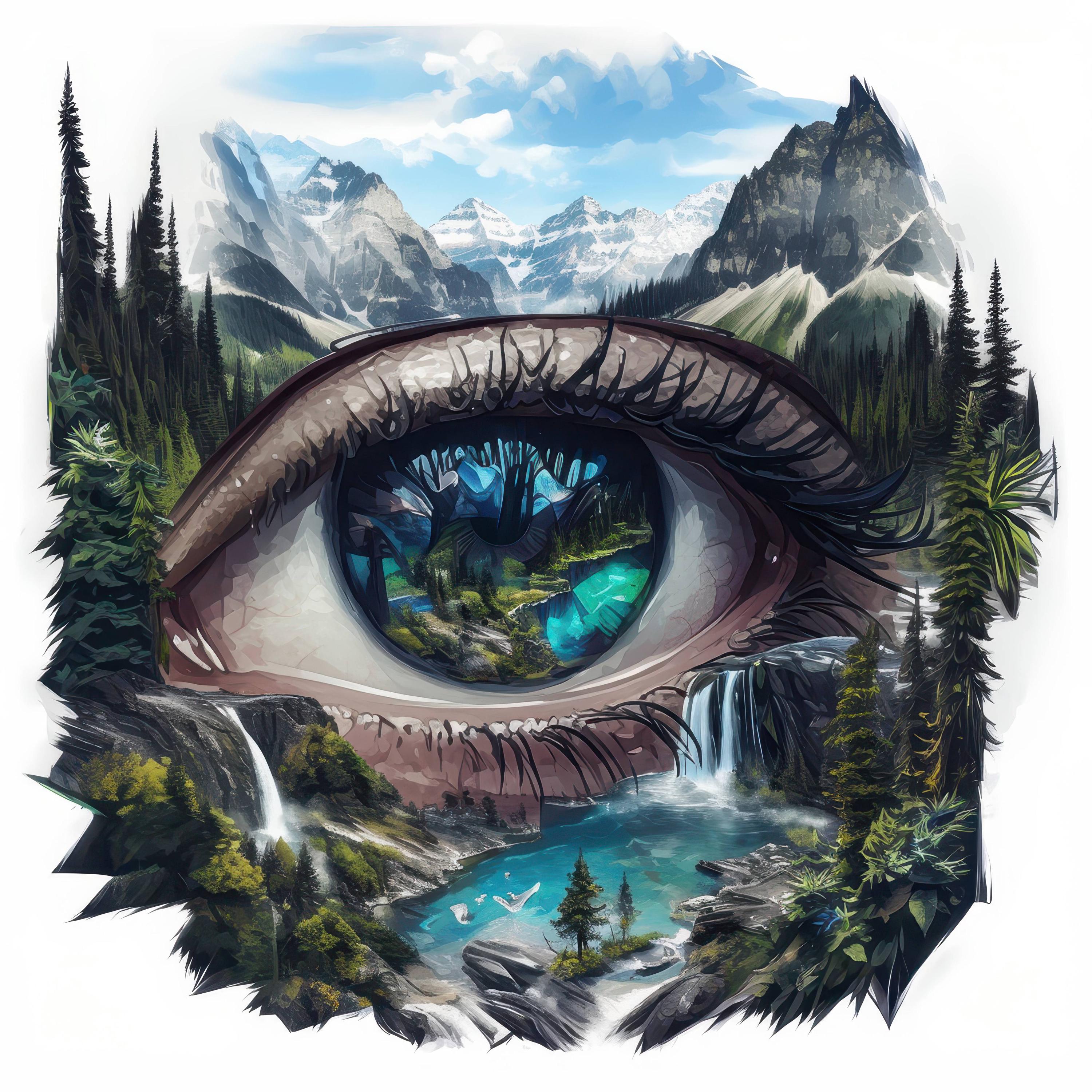 13 Whimsical Eye of Nature Clipart, Printable Watercolor Woman Eye ...