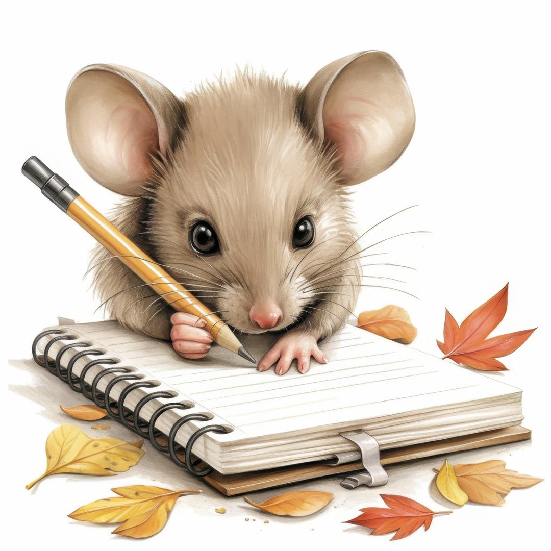 10 Writing Mice Clipart Bundle, Cute Mouse Images Illustrations ...