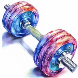 16 Dumbbell Workout Clipart Bundle, Fitness Gym Illustrations ...