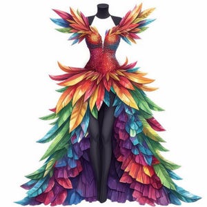 10 Carnival Outfits Clipart Set, Colorful Dress Graphics, Printable ...