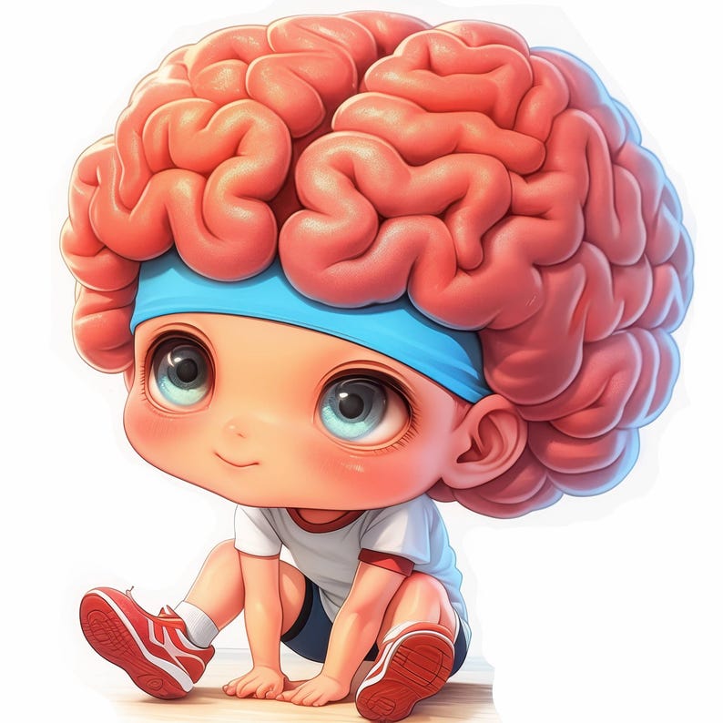 15 Cute Brain Clipart Bundle, Adorable Brain Images Illustrations ...