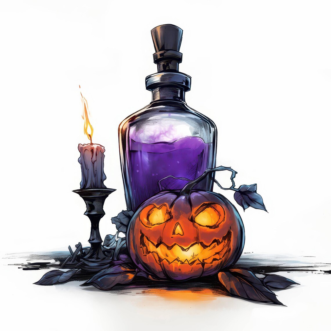 13 Halloween Potions Clipart Bundle, Elixir Illustration, Card Making ...