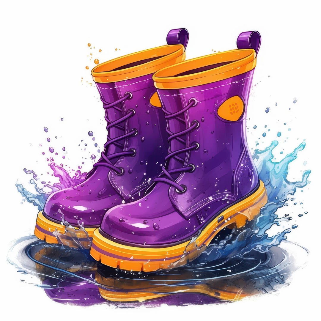 18 Colorful Rain Boots Clipart Bundle, Rain Boots Illustrations ...