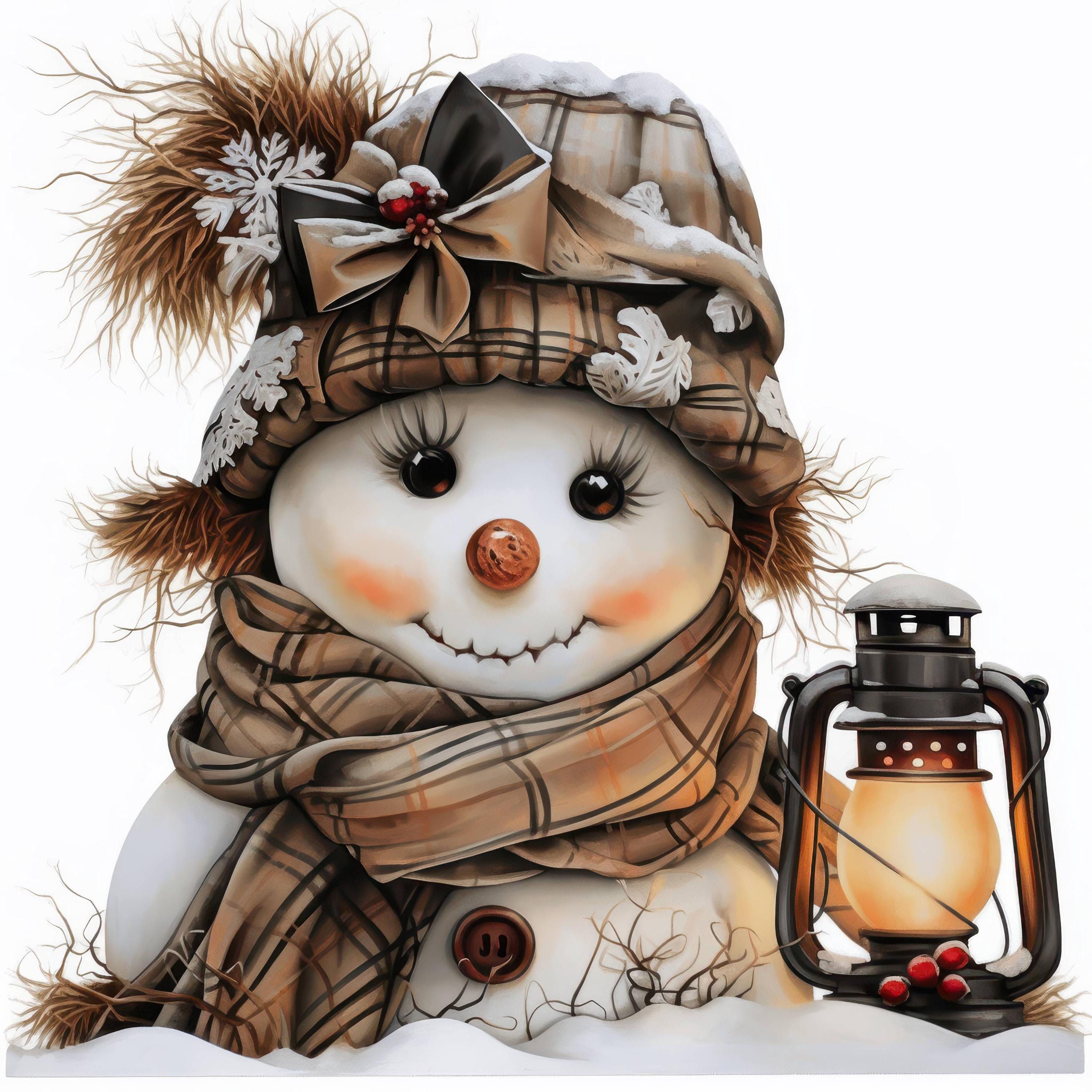 Winter Christmas Snowman Clip Art 10 High Res Watercolor Jpgs Junk ...