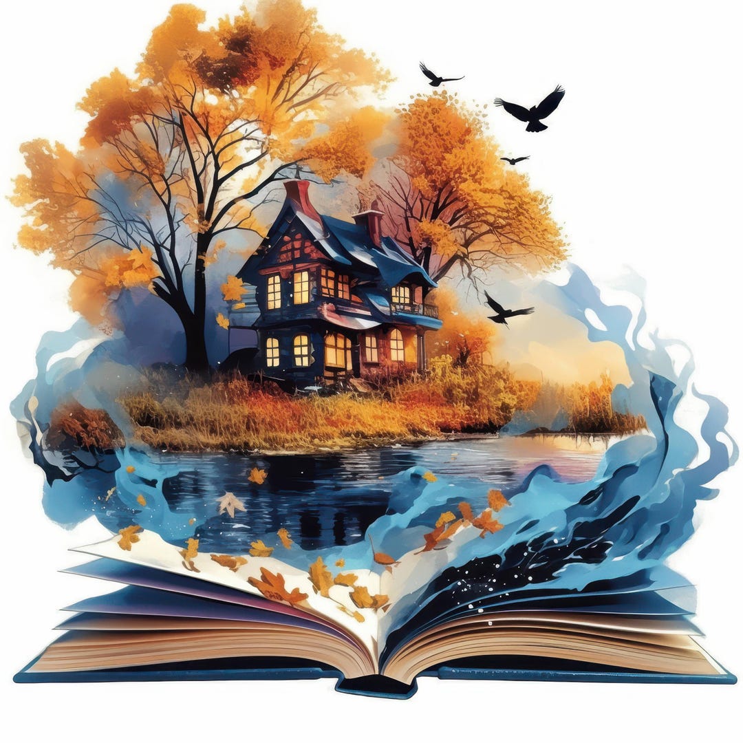 11 Fantasy Open Book Clipart Bundle, Enchanted Book Illustrations ...