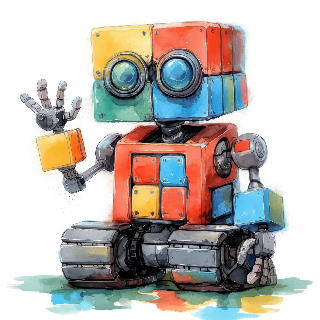 11 Constructor Parts Robots Clipart Bundle, Colorful Assembly ...