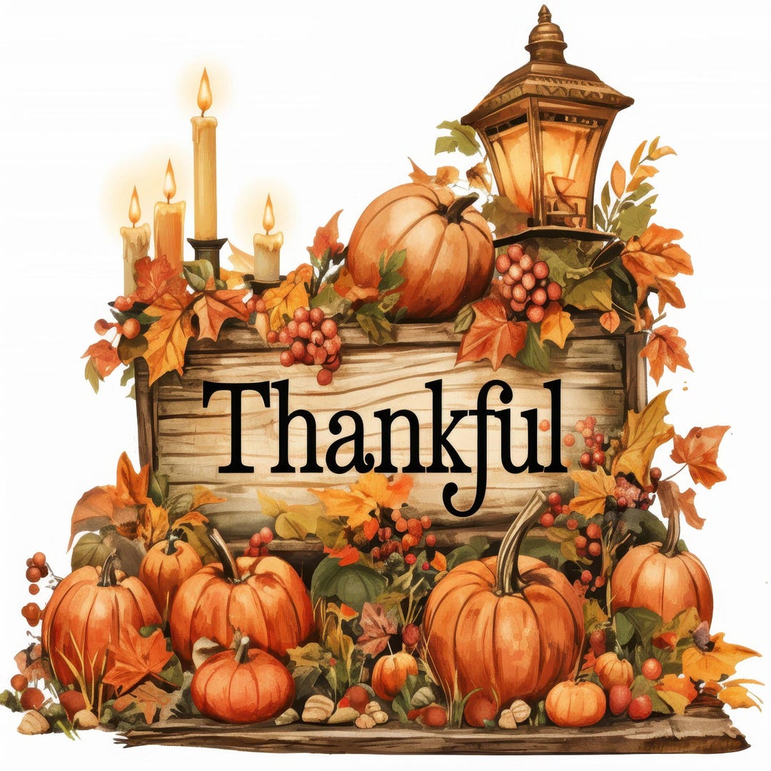 11 Fall Thanksgiving Clipart Bundle, Printable Watercolor Autumn ...