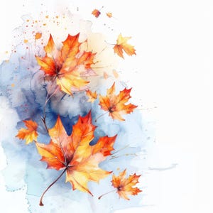 10 Autumn Leaves Clipart Bundle, Fall Leaves Illustrations, Printable ...