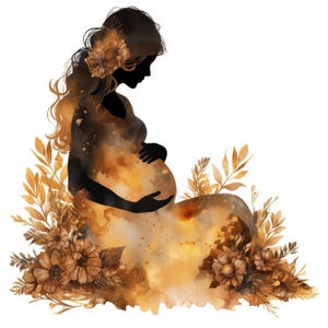 13 Expecting Mother Clipart Bundle, Pregnant Woman Illustrations ...