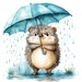 12 Hedgehog in Rain Clipart Bundle, Hedgehog and Umbrella, Printable ...