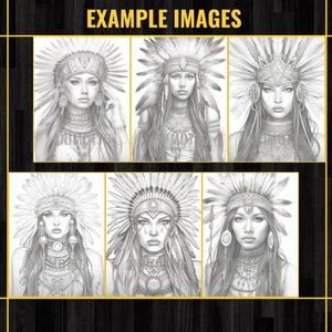 Native American Girls 45 Coloring Page Book, for Adults and Kids ...