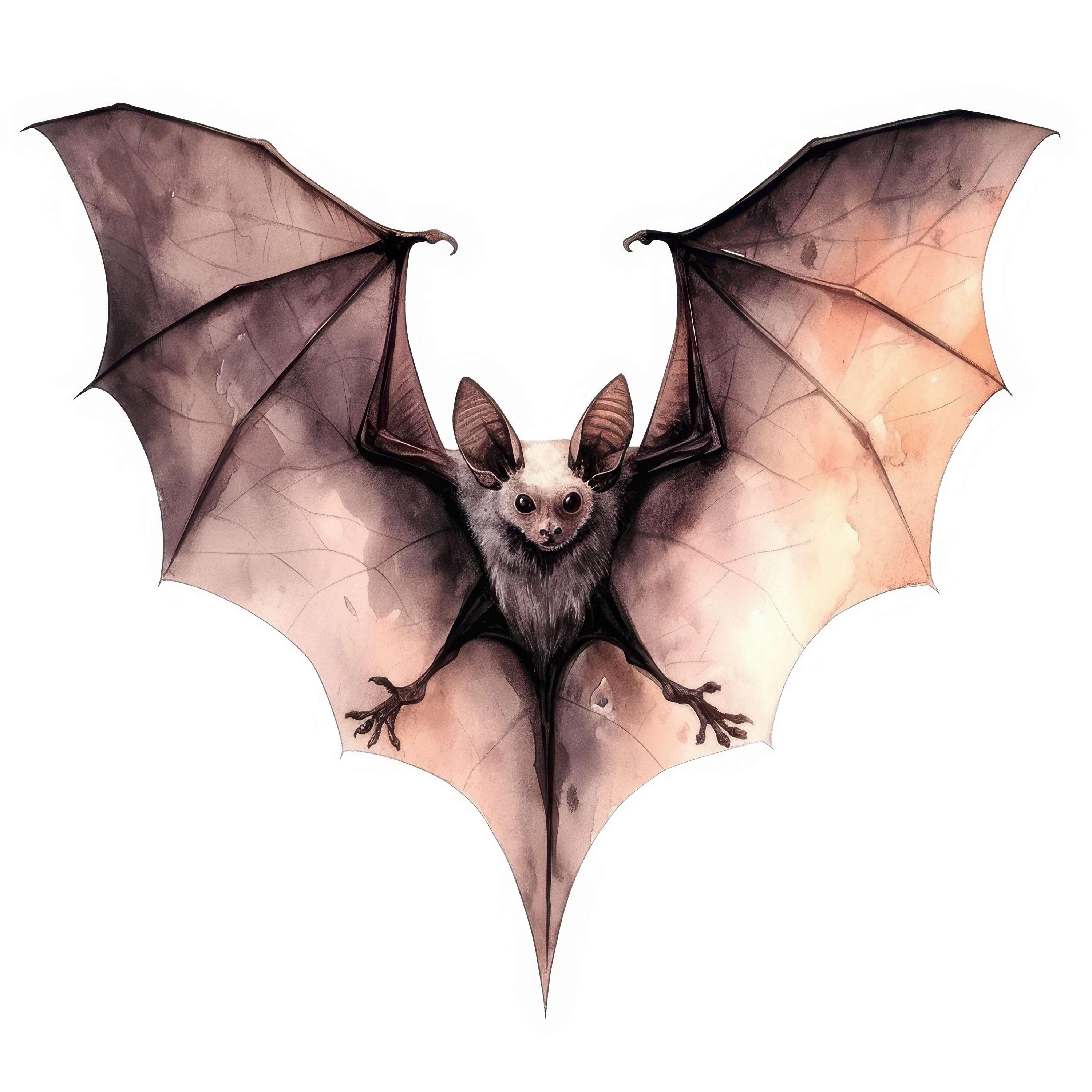 21 Bat Clipart Set, Printable Watercolor Dracula Clipart, High Quality ...