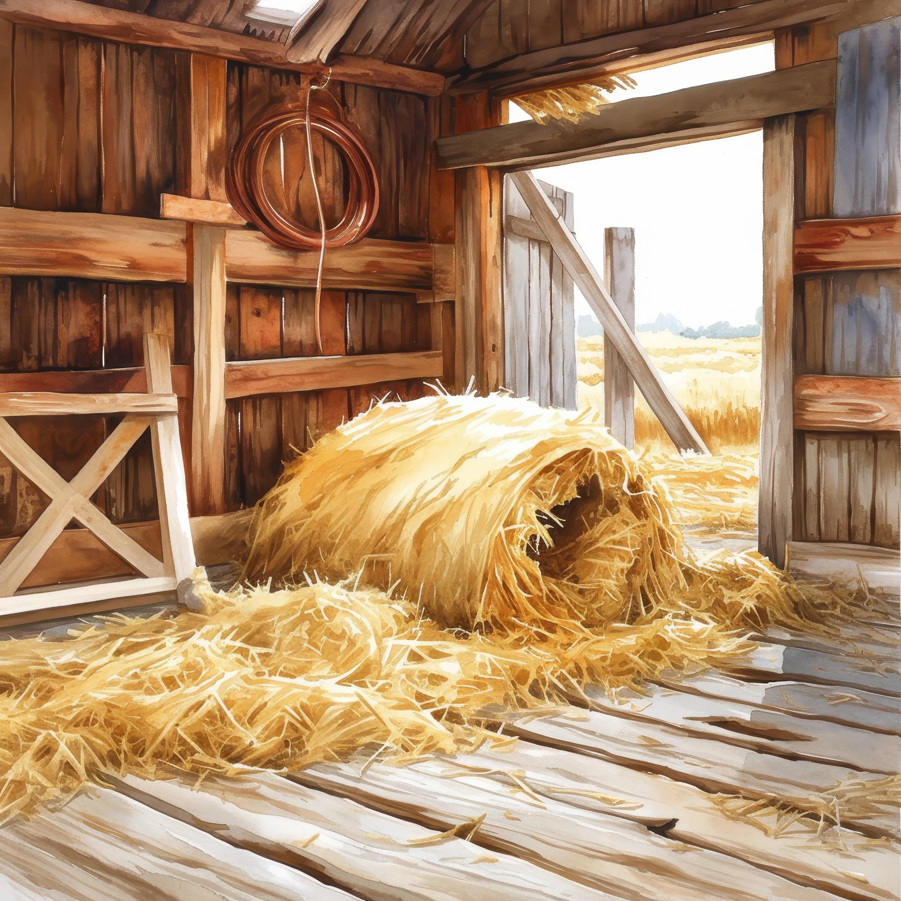 13 Haystack in Barn Clipart Set, Rustic Barn Illustrations, Printable ...