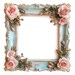 15 Rustic Rose Frames Clipart Bundle, Printable Watercolor Ornate ...