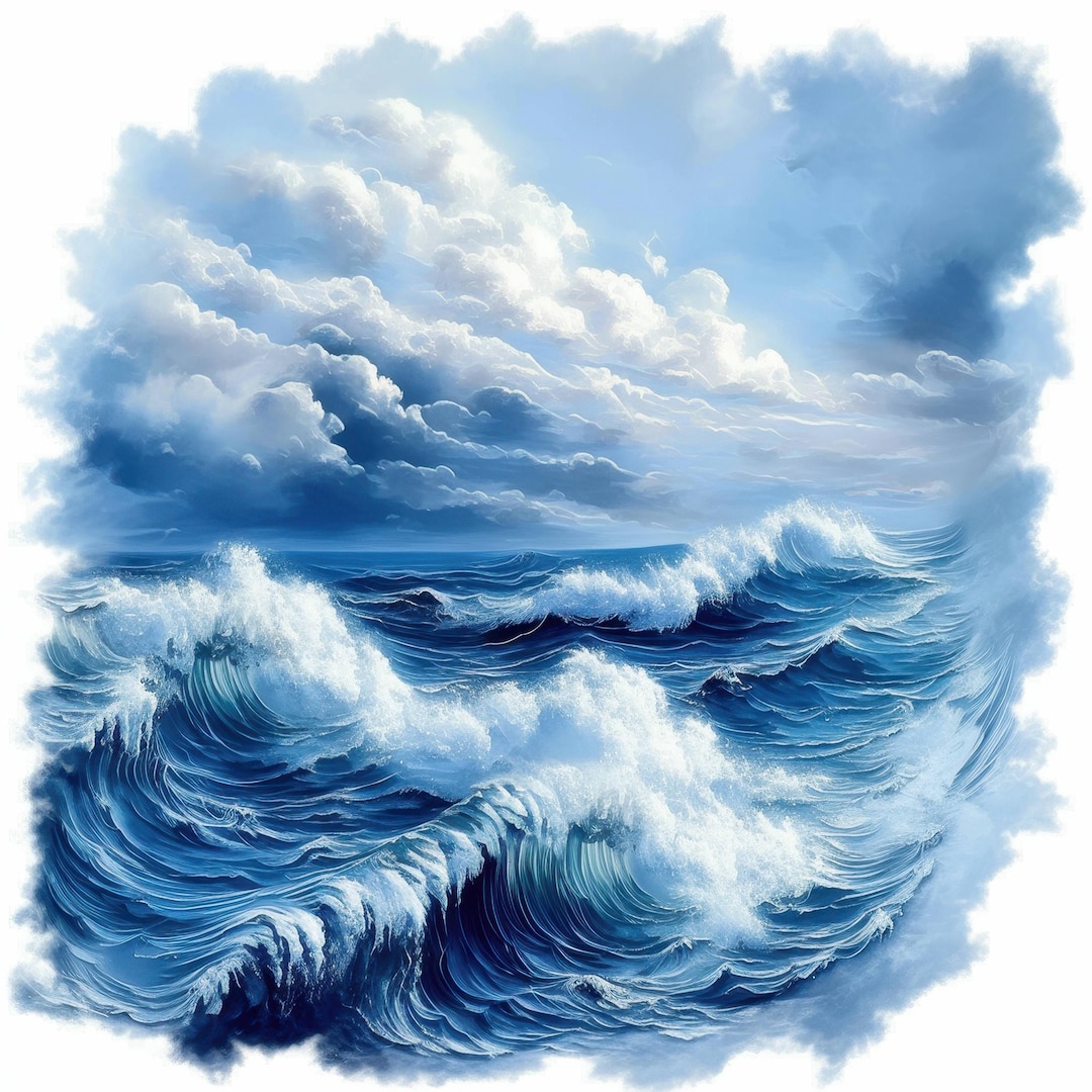 10 Hurricane Sea Clipart Bundle, Stormy Ocean Illustrations, Printable ...