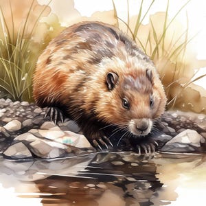 12 Beaver Clipart Bundle, Card Making Illustration, Printable ...