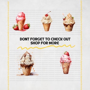 Watercolor Ice Cream Cones Clipart Bundle, Summer Treats Clipart Set ...