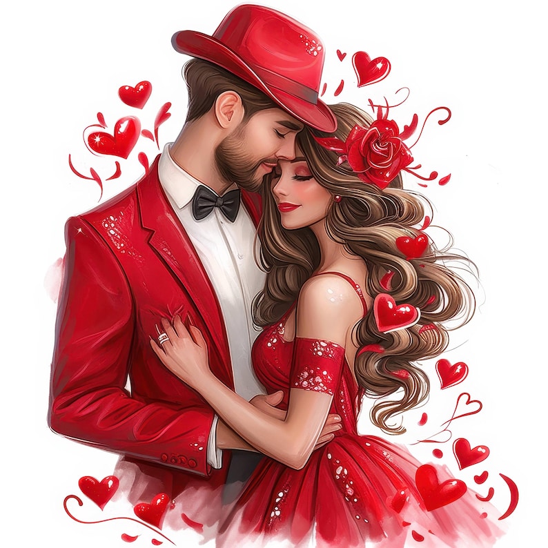 11 Valentinstag Paar Clipart Bundle, echte Liebe Illustrationen ...