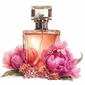 10 Perfume Bottle Clipart Bundle, Floral Bottles Illustrations ...