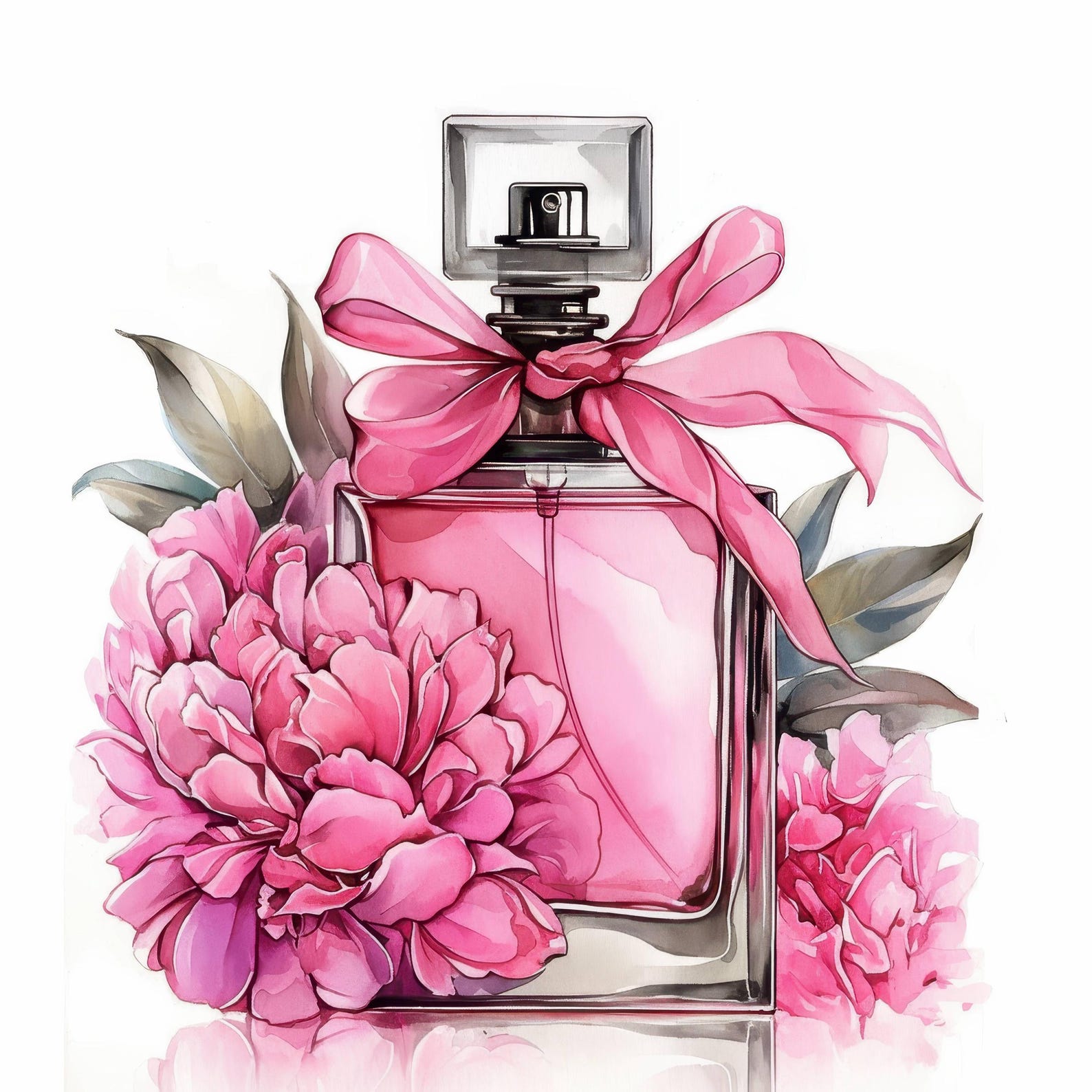10 Perfume Bottle Clipart Bundle, Floral Bottles Illustrations ...