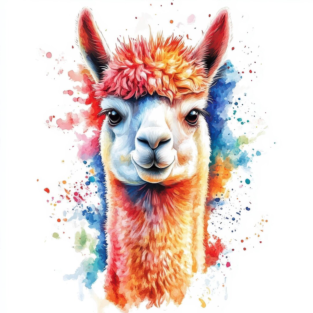 9 Llama Portrait Clipart Bundle, Alpaca Face Images Illustrations ...