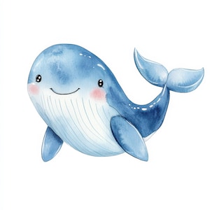 21 Baby Whale Clipart Bundle Set 2, Whale Images, Printable Watercolor ...