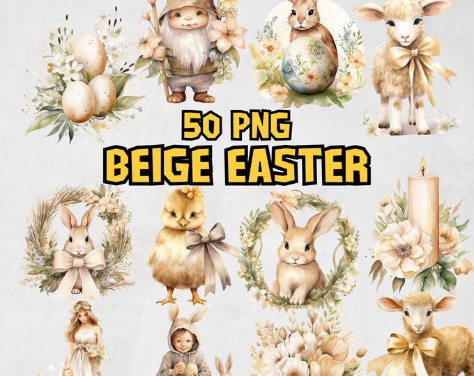 Watercolor Easter Clipart Pastel Colors Spring Bunny Clipart Set for ...