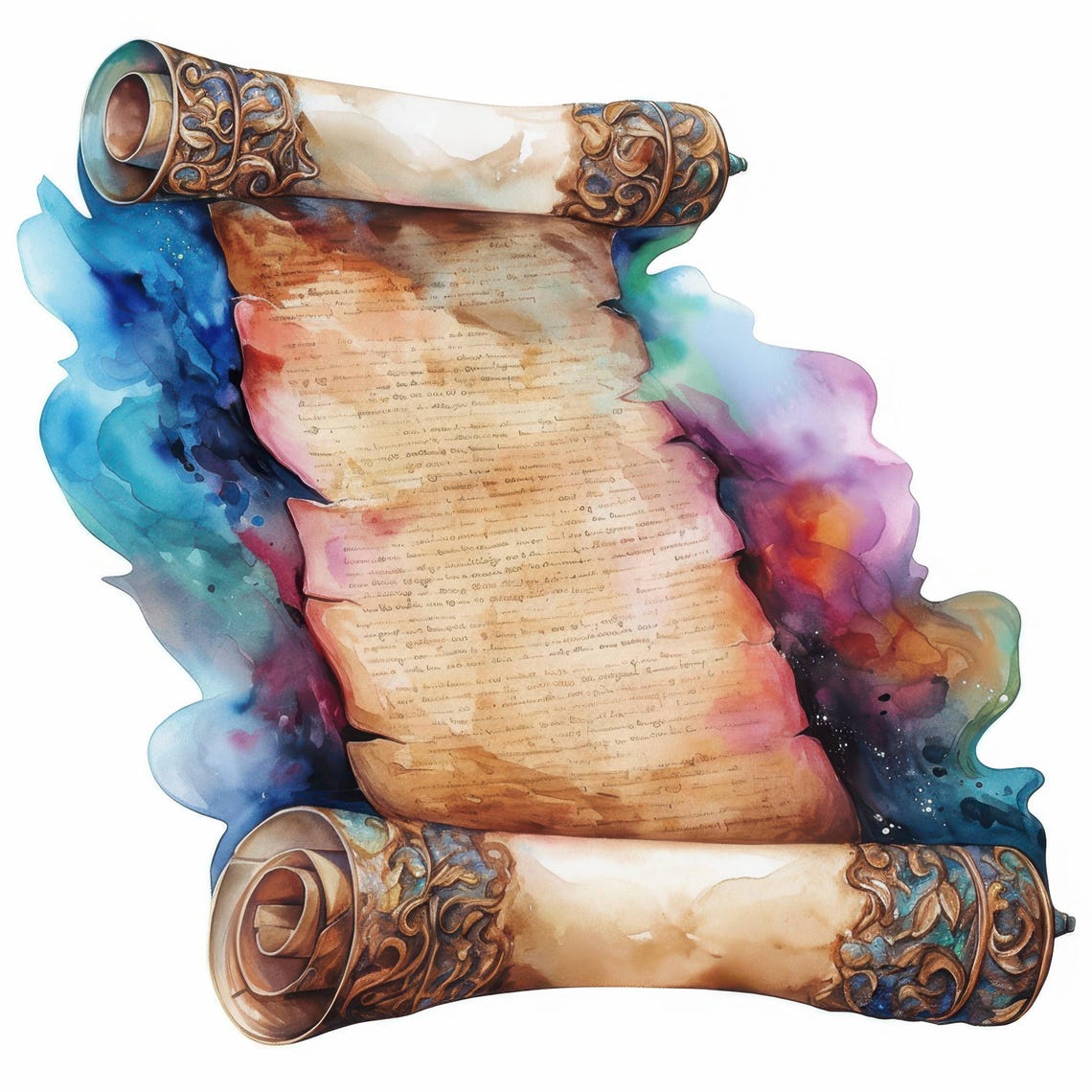 18 Magical Scroll Clipart Bundle, Enchanted Paper Illustrations ...