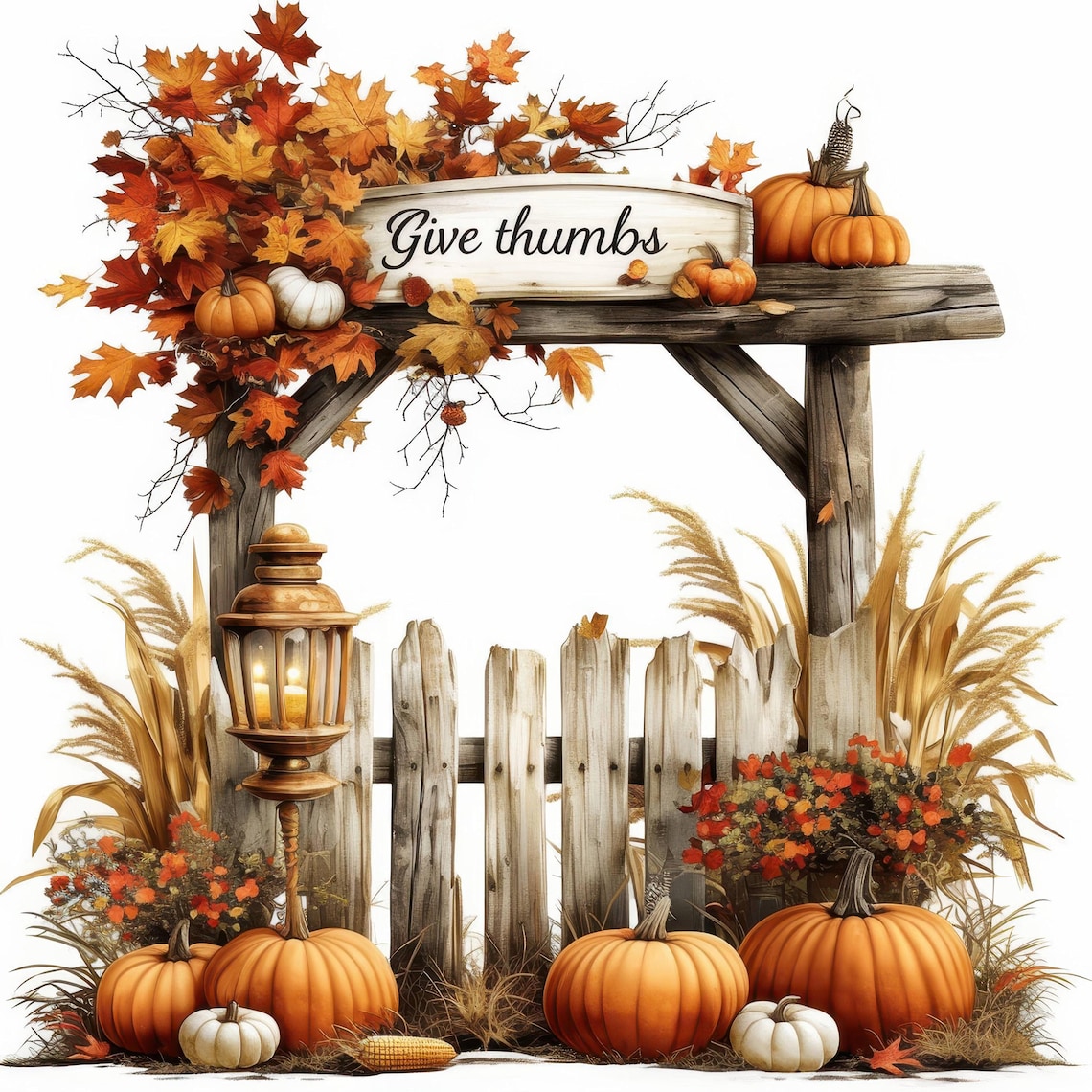 11 Fall Thanksgiving Clipart Bundle, Printable Watercolor Autumn ...