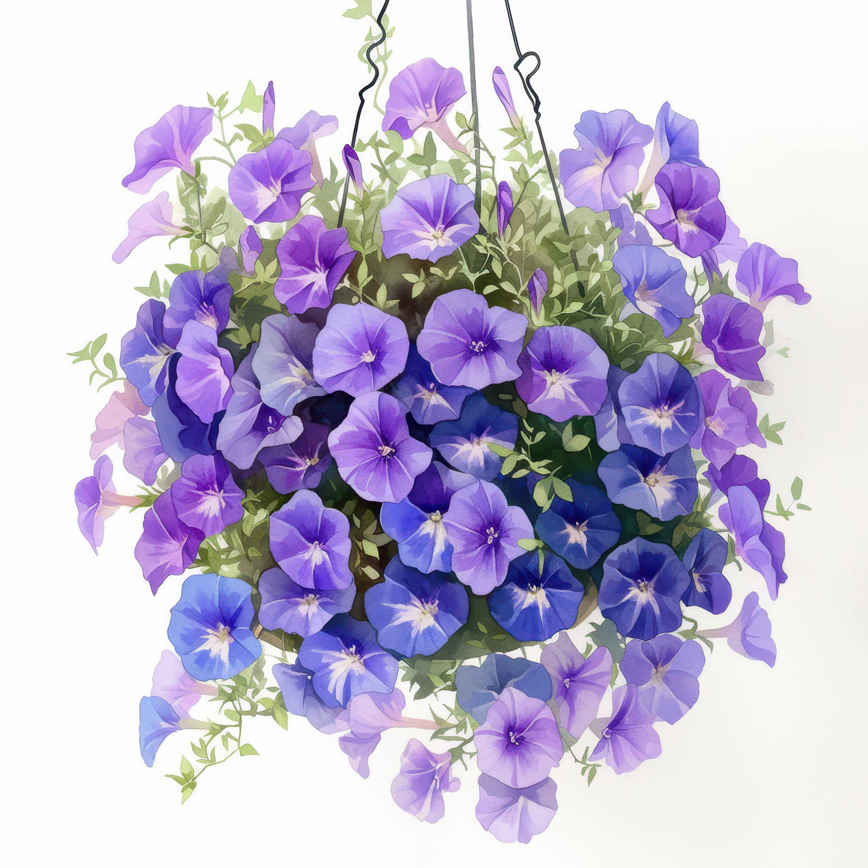 12 Delicate Petunia Flowers Clipart Bundle, Printable Watercolor Floral ...